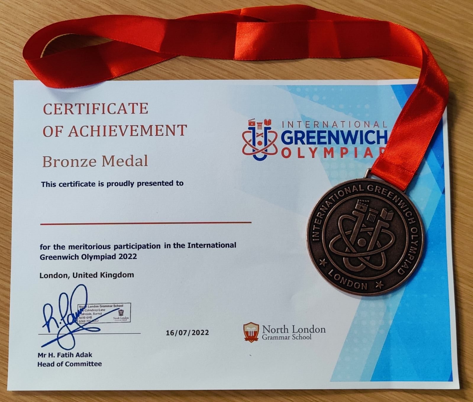 IGO 2022 Awards - International Greenwich Olympiad